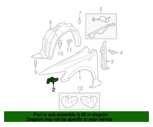 60212-SNA-A00ZZ - Stay, R Front Fender - 2006-2011 Honda Civic | Genuine Honda Parts