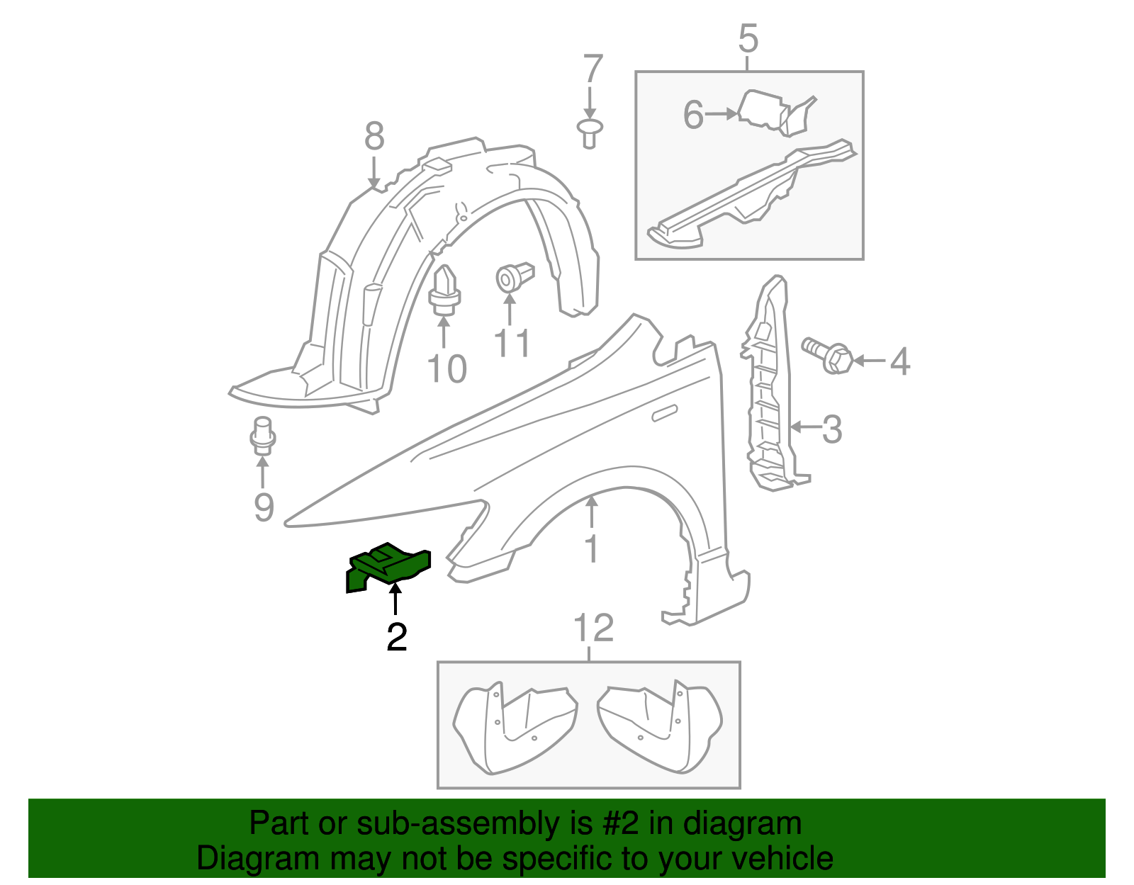 60262-SNA-A00ZZ - Fender Bracket 2006-2011 Honda Civic | AutoNation Parts
