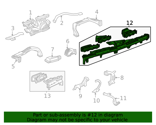 2021-2022 Cadillac Black Passenger Side Instrument Panel Center and ...