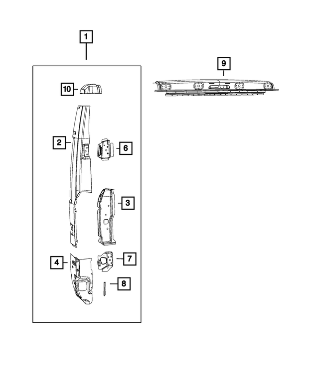 2016-2024 Ram Rear Closure Panel Reinforcement, Left 68134360AA | Mopar ...