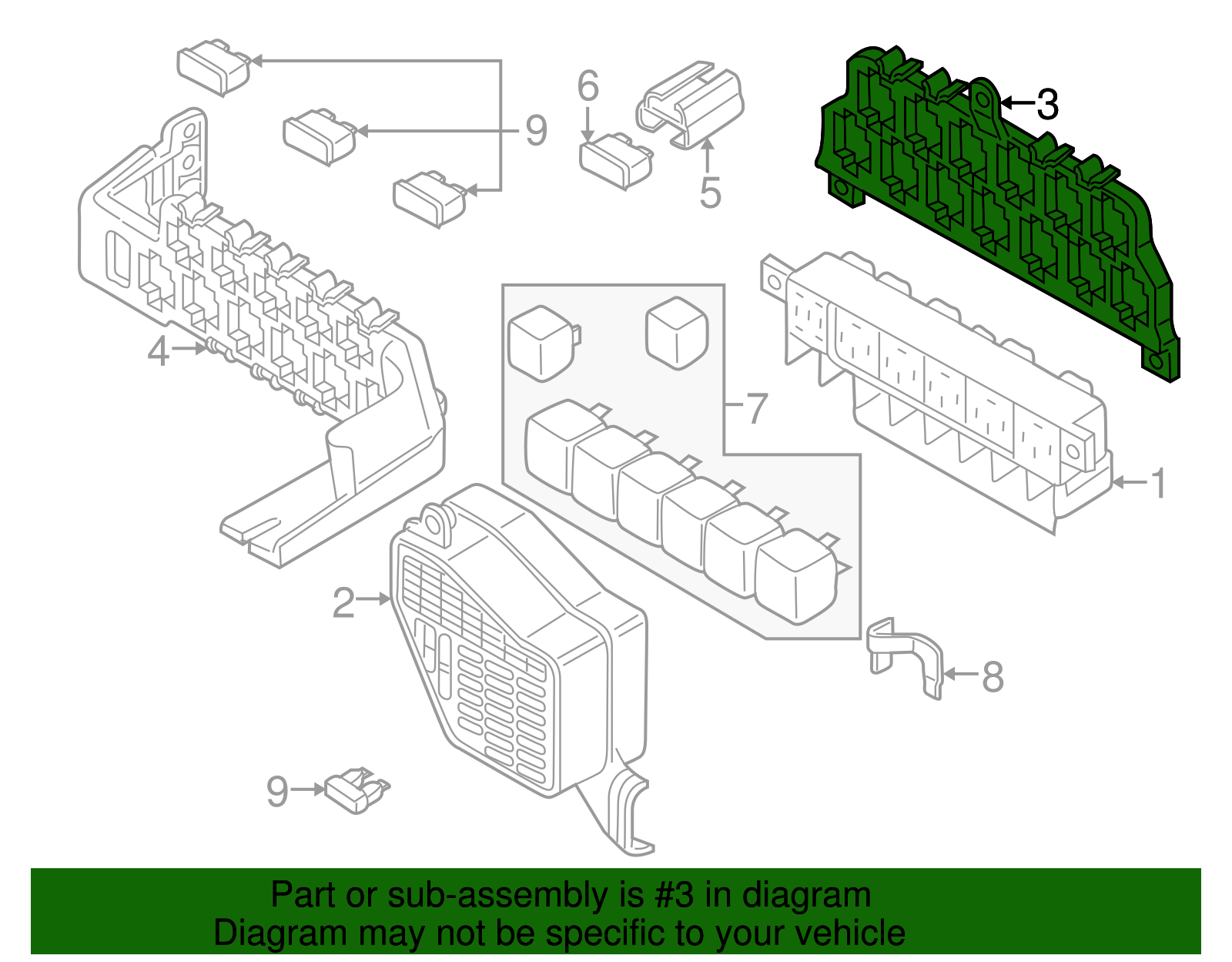 1996-2006 Audi Relay & Fuse Plt Mount 8D0-937-503-E | Audi OEM Parts Guy
