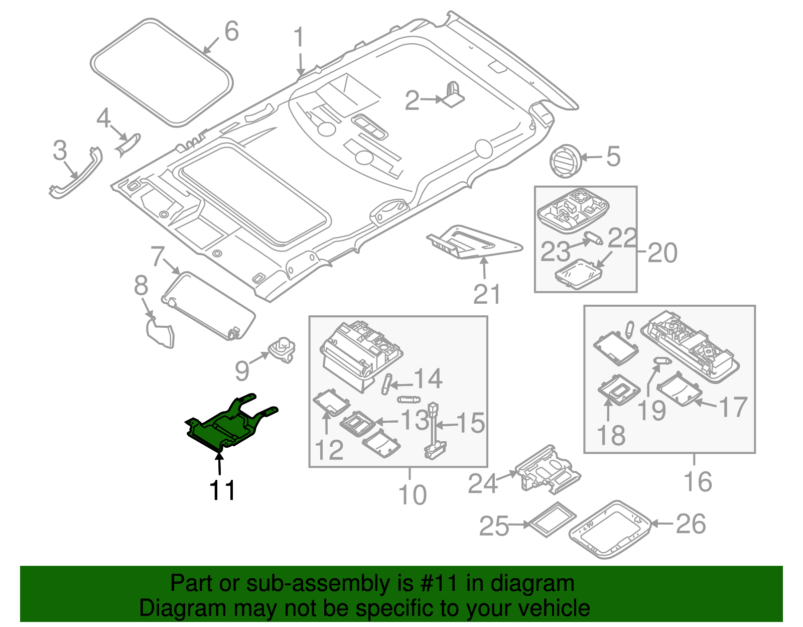 2005-2007 Nissan Pathfinder Map Lamp Assembly Bracket 26439-EA070 ...