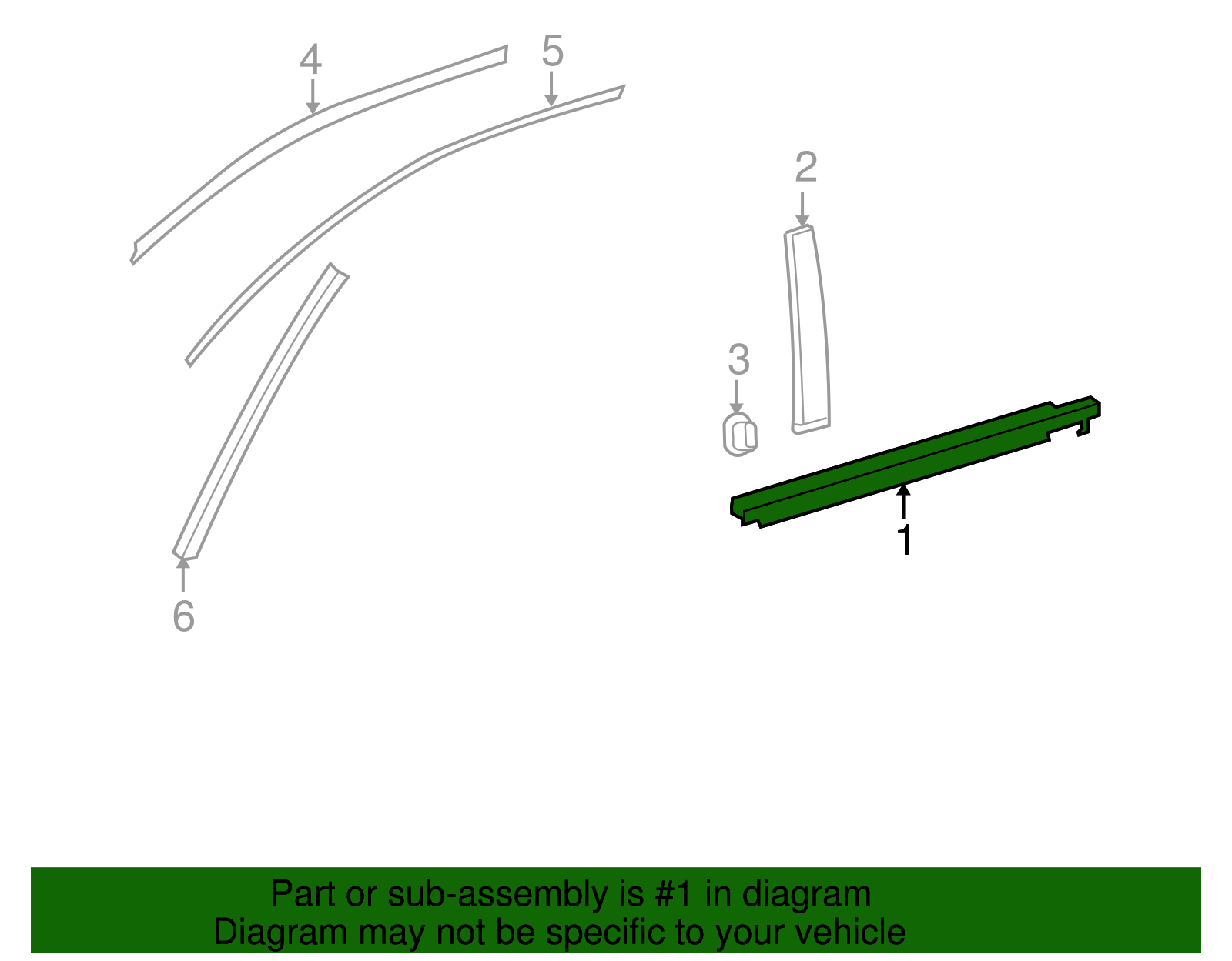 OEM 2010-2024 Toyota 4Runner Door Belt Molding (Right, Front) Part ...