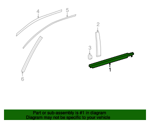 75712-35011 - Door Belt Molding (Left, Front) - 2010-2024 Toyota ...