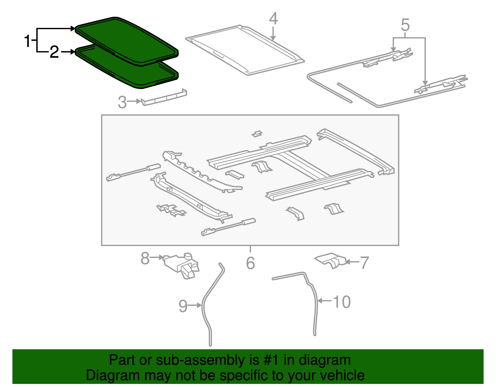 2009-2022 Toyota Sunroof Glass 63201-0C020 | American Toyota Parts