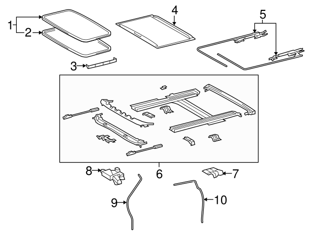 63203-0C030 - Sunroof Frame 2010-2022 Toyota | AutoNation Parts