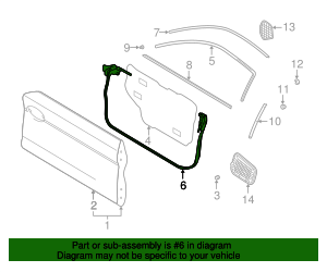 2003-2008 Hyundai Tiburon Door Weather-Strip 82130-2C000 | OEM Parts Online
