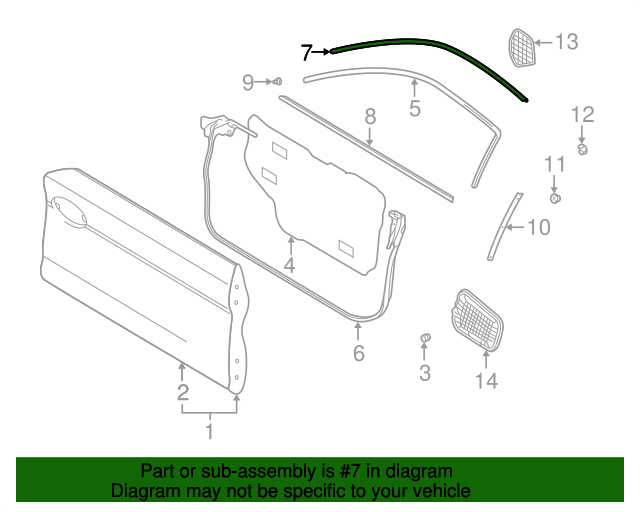 82850-2C000 - Frame Molding - 2003-2008 Hyundai Tiburon | World OEM ...