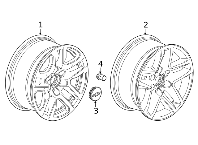2019-2022 Chevrolet Wheel, Alloy 23376217 | GM Parts Center