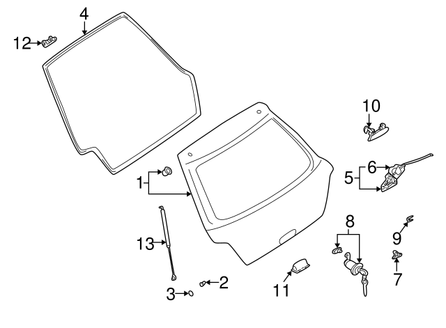 2002-2005 Subaru Impreza OEM NEW 02-05 Subaru Impreza WRX Outer Silver ...