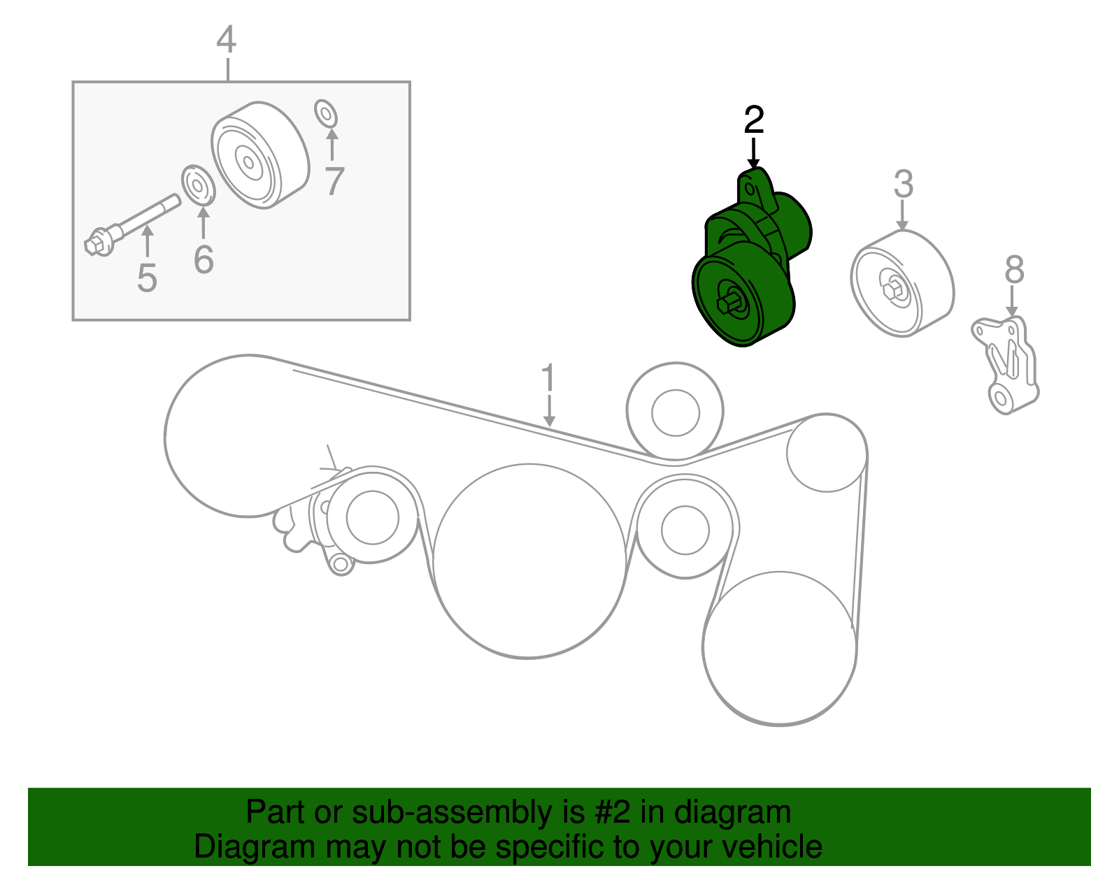 2007-2014 Nissan Accessory Drive Belt Tensioner Assembly 11955JA10D ...