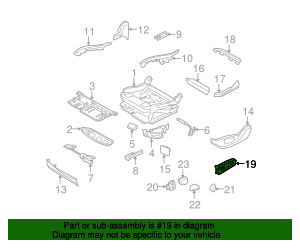 61-31-9-275-062 - Switch seat adjusting front right 2007-2014 BMW ...