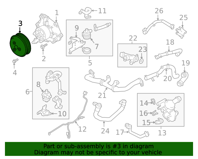 2019-2021 Land Rover Engine Water Pump Pulley LR100929 ...