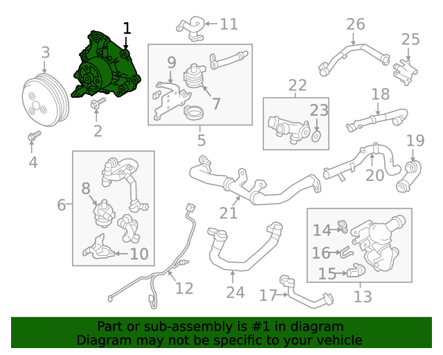 2018-2024 Land Rover Water Pump Assembly LR154597 | OEM Parts Online