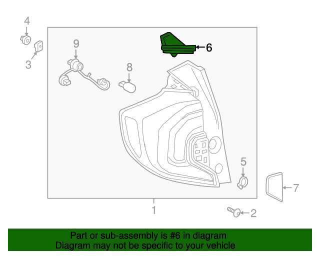2018-2022 GMC Terrain Rear Passenger Side Body Structure Stop Lamp Seal ...