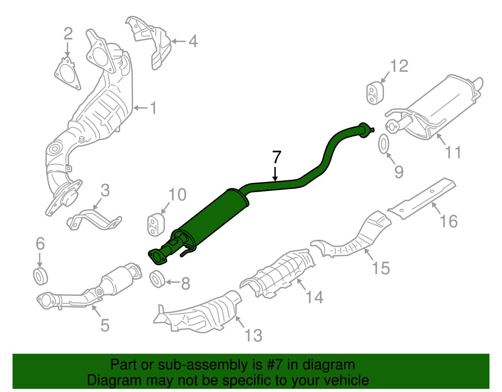 20300-1KC0C - Front Muffler 2011-2017 Nissan Juke | Nissan Parts ...