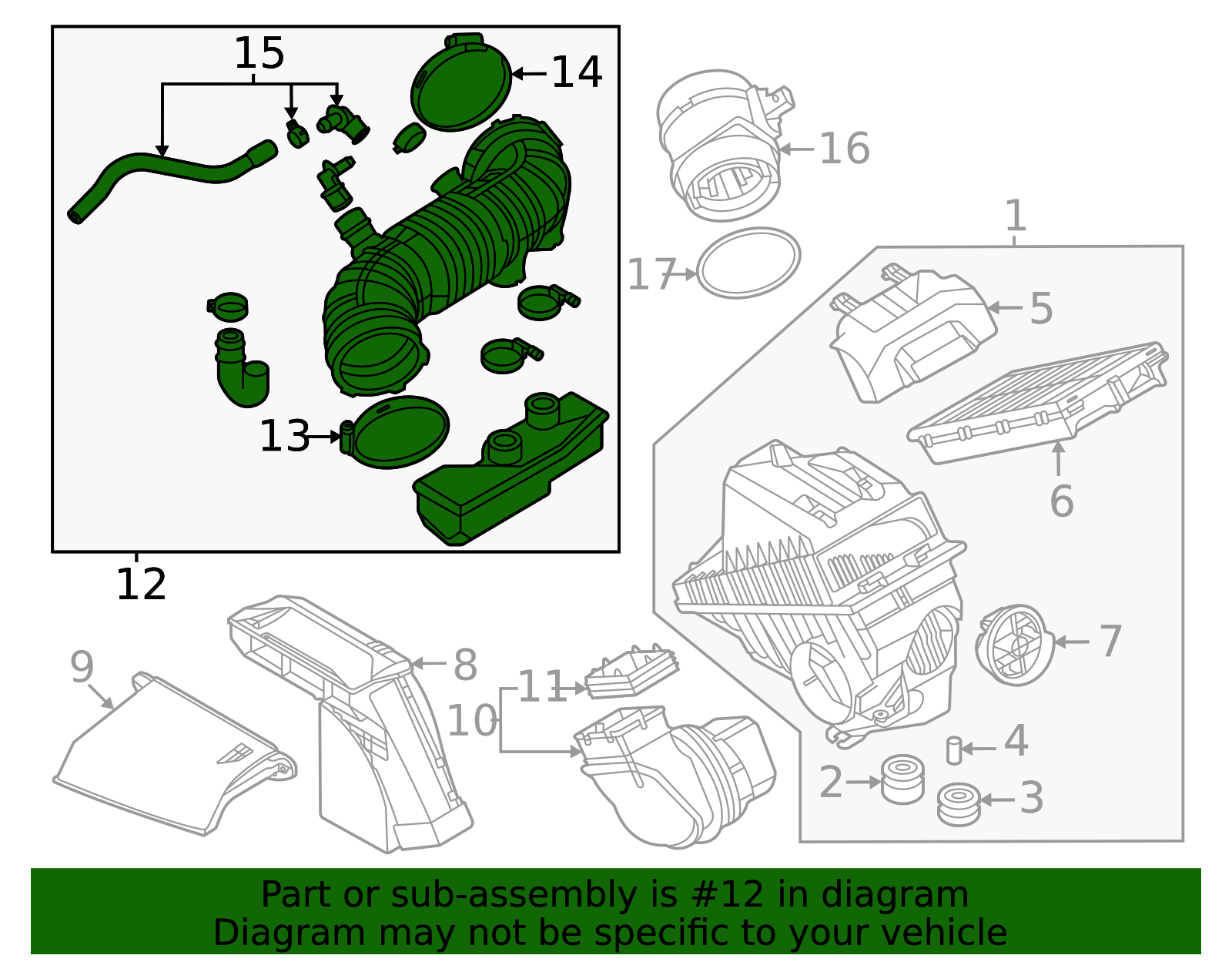 28240-P2300 - Engine Air Intake Hose 2022-2025 Kia Carnival | Kia.Parts ...