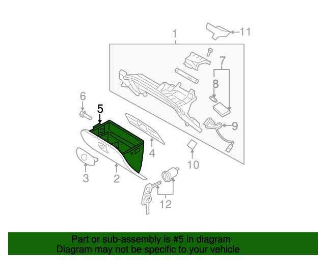 Genuine Glove Box Assembly Guide for 2001-2012 Hyundai | Part# 84535 ...