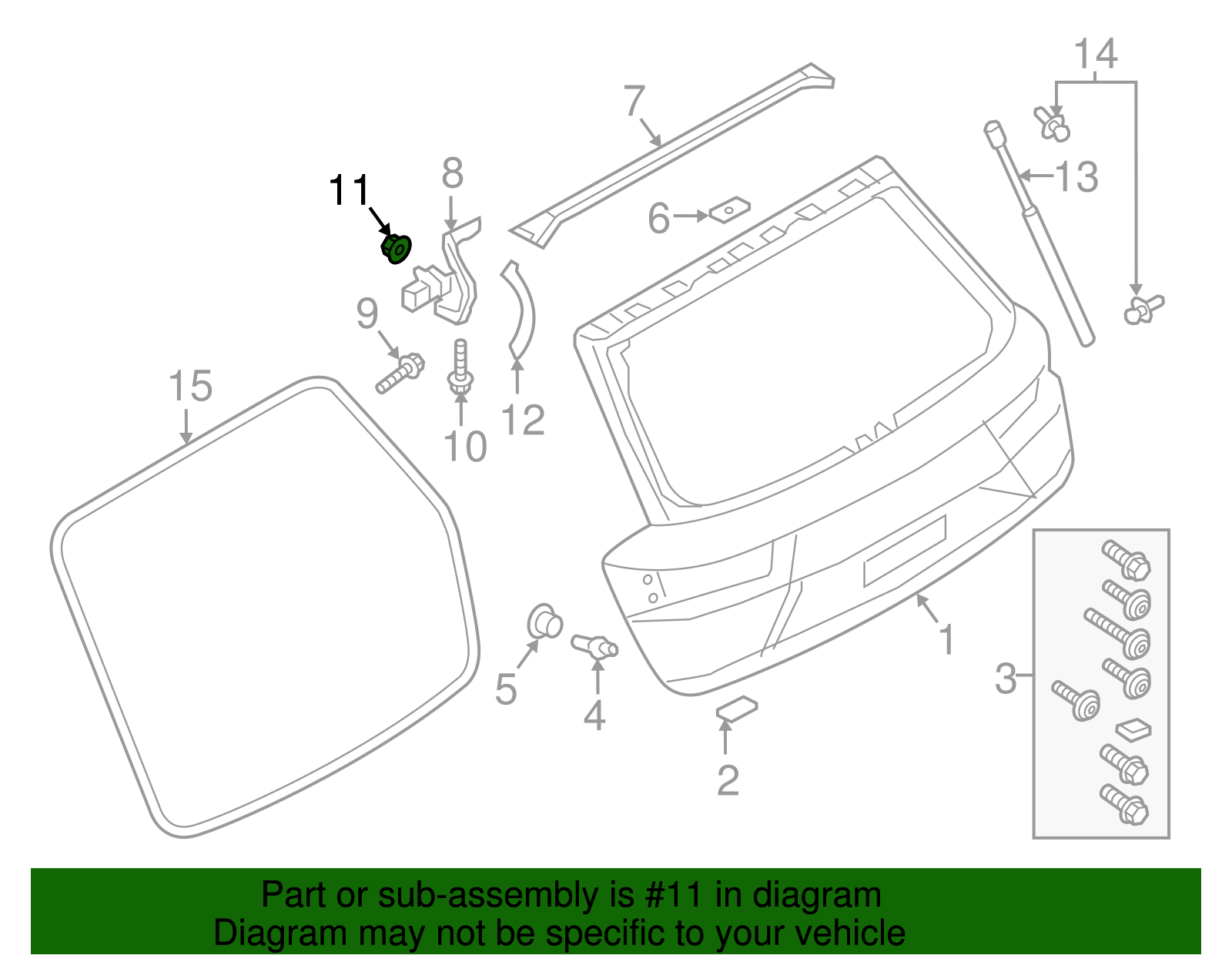 2007-2025 Audi Lift-Gate Lock Striker Plate Nut N-905-115-05 | Audi USA ...