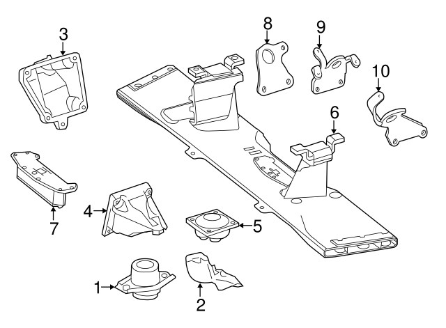 642-223-42-04 - Engine Mount Bracket 2012-2016 Mercedes-Benz ...