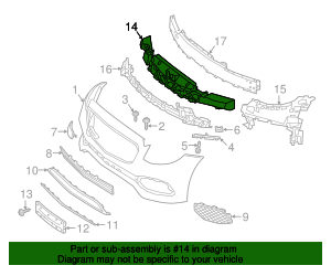 213-885-05-37 - Bumper Impact Absorber 2018-2020 Mercedes-Benz ...
