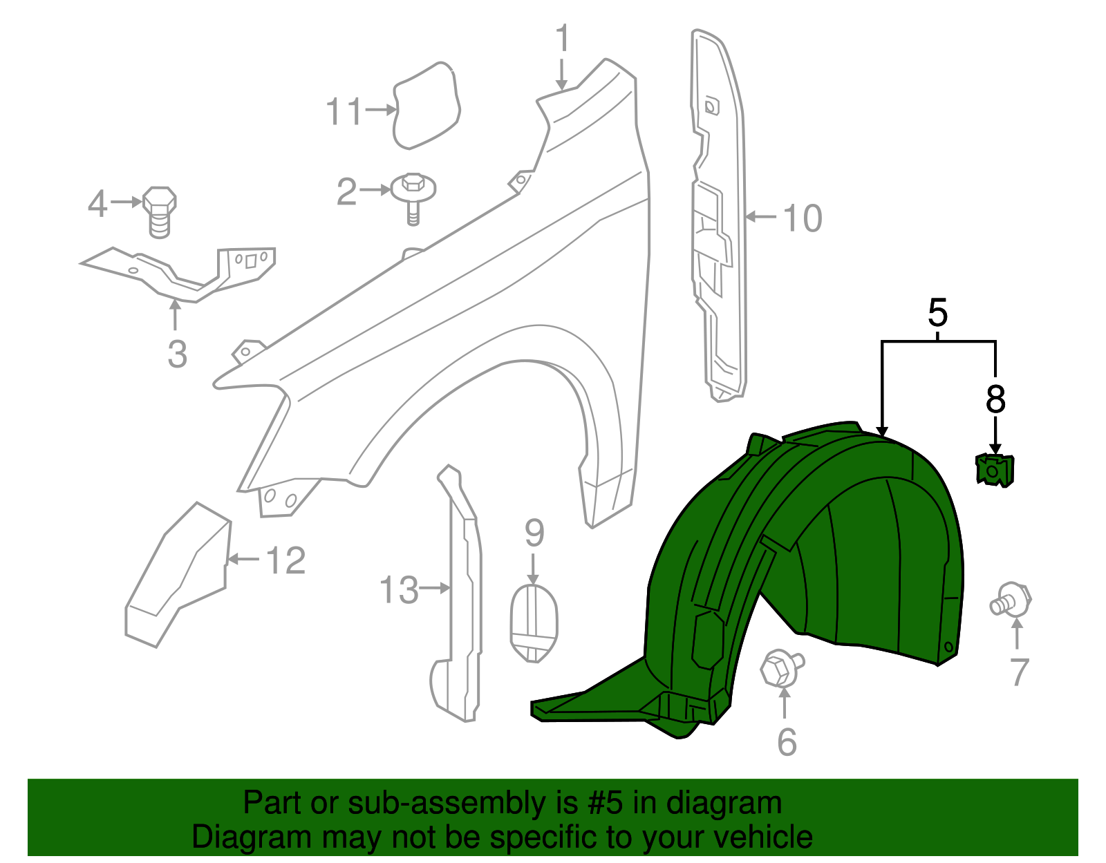 2011-2014 Volkswagen Jetta Fender Liner 5C6-805-912 | OEM Parts Online