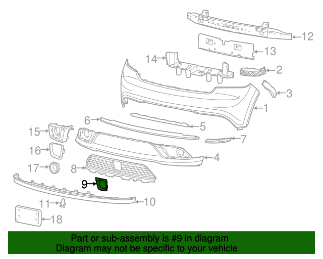 2018-2020 Dodge Durango Grille 68307806ab | TascaParts.com
