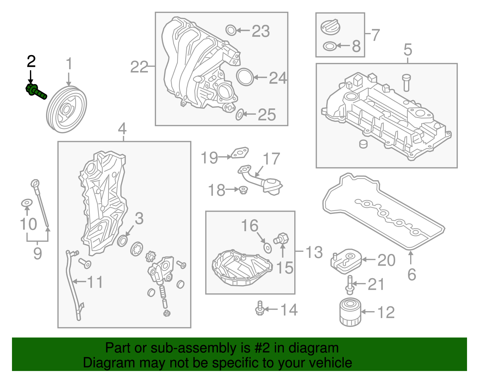 23127-04002 - Damper Pulley Bolt 2017-2022 Kia | Kia.Parts Store