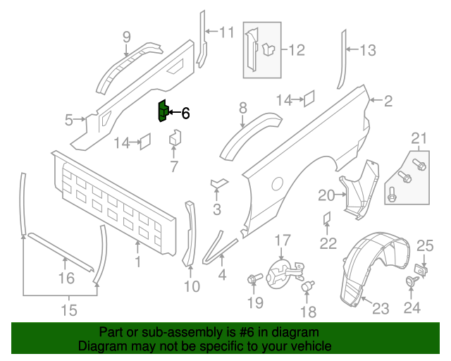 2015-2024 Ram Truck Bed Panel Reinforcement 68079526AA | Mopar Parts Canada