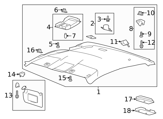 2019-2020 Ford Ranger Overhead Console KB3Z-58519D58-B | TascaParts.com