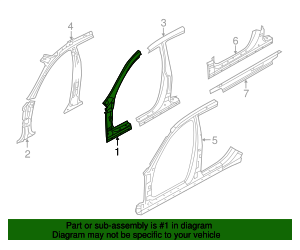 2011-2013 Hyundai Equus Hinge Pillar 71120-3NA01 | QuirkParts