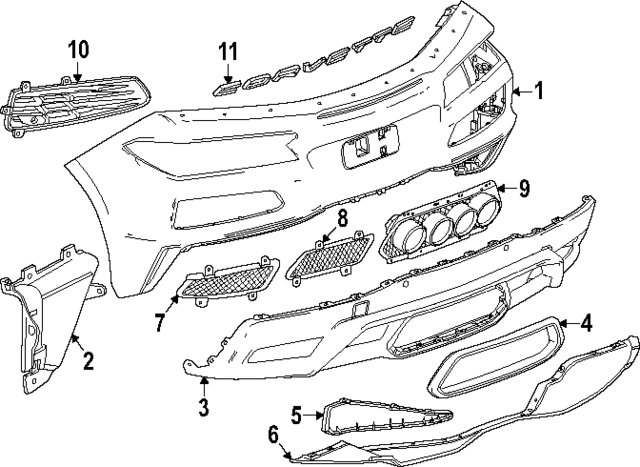 2023-2024 Chevrolet Corvette Bumper Cover 85610651 | NewGMParts.com