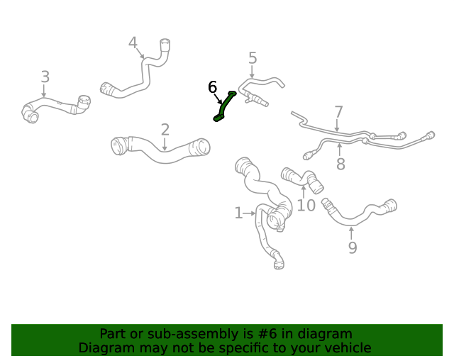 17128655326 - 2017-2022 BMW M760i xDrive Center Hose (17-12-8-655-326 ...