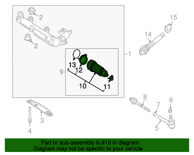 211-463-03-96 - Rack and Pinion Bellows 2003-2009 Mercedes-Benz ...