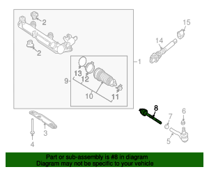 230-338-00-15 - Inner Tie Rod 2000-2013 Mercedes-Benz | AutoNationParts.com