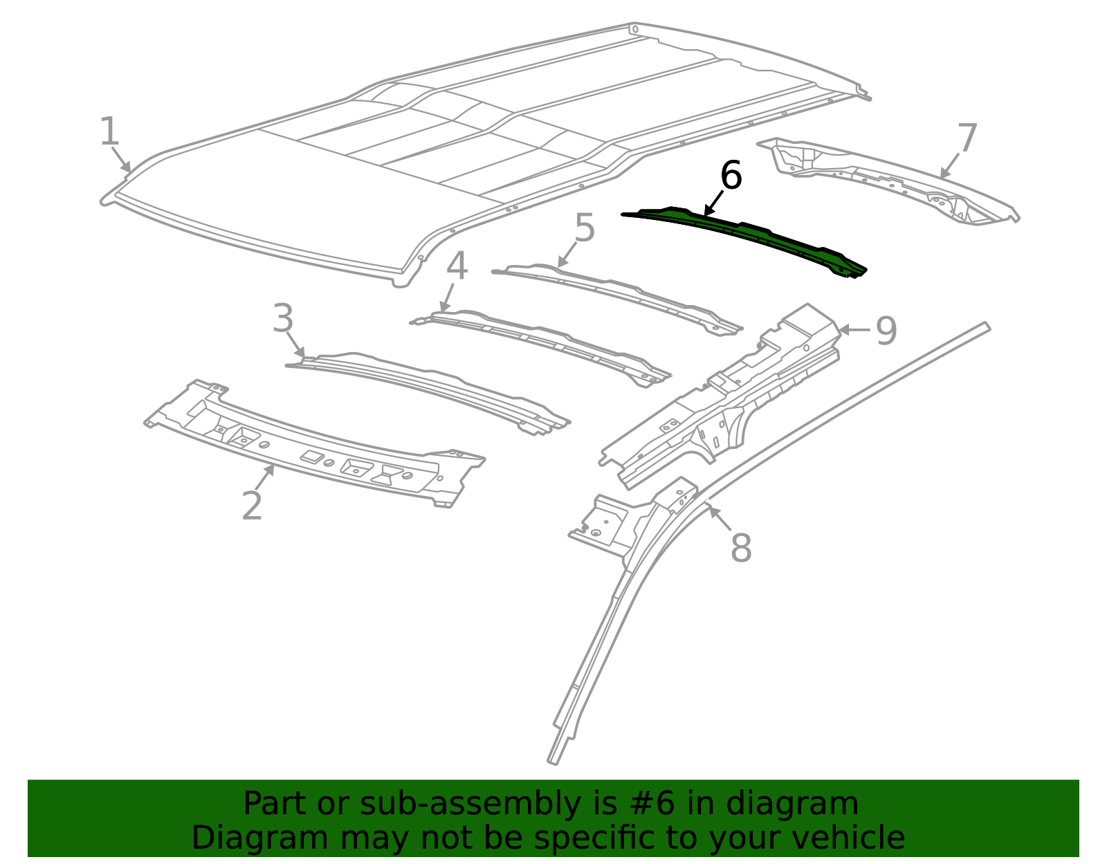 M1PZ-7851294-D - 2021-2024 Ford Bronco Sport - Rear Bow | My Ford Parts