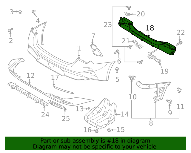 86631-L3000 - Impact Bar 2021-2024 Kia K5 | Kia.Parts Store