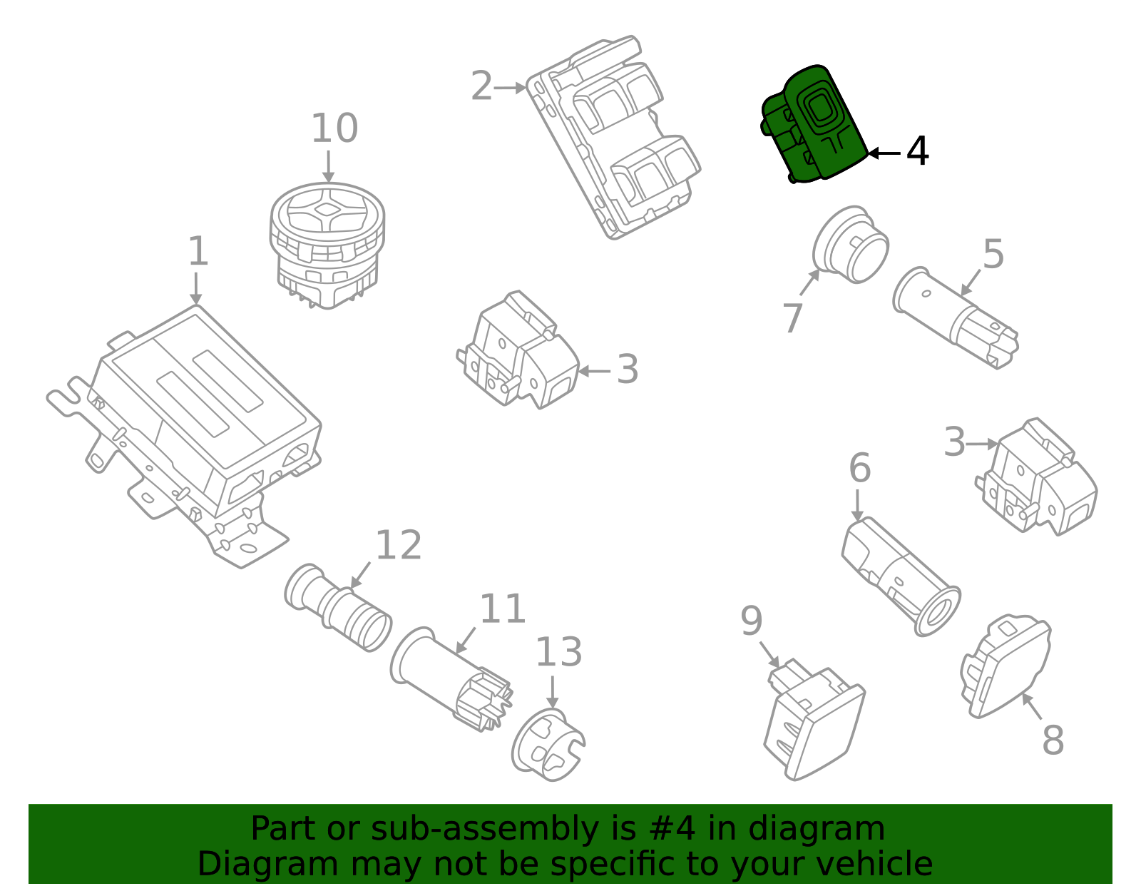 M2DZ-17B676-AA - Mirror Switch 2021-2024 Ford Bronco | Big 3 Auto Parts