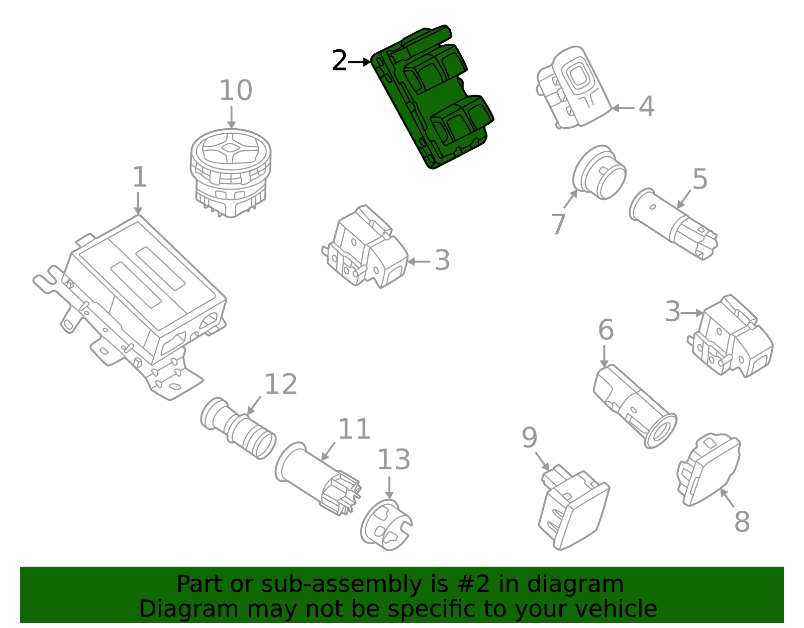 2021-2024 Ford Bronco Window Switch M2DZ-14529-BB | Miracle Ford Parts