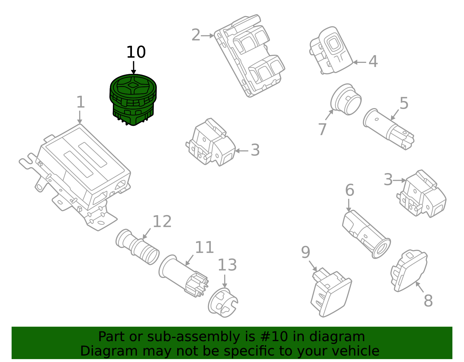 2021-2024 Ford Bronco | Control Switch | M2DZ-14B596-CB | Walls' Ford Parts
