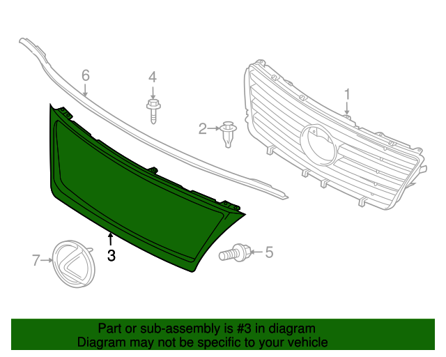 2010-2012 Lexus ES350 Grille Molding 53111-33350 | AutoNationParts.com