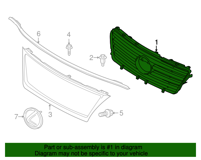 2010-2012 Lexus ES350 Grille 53112-33080 | Express Lexus Parts