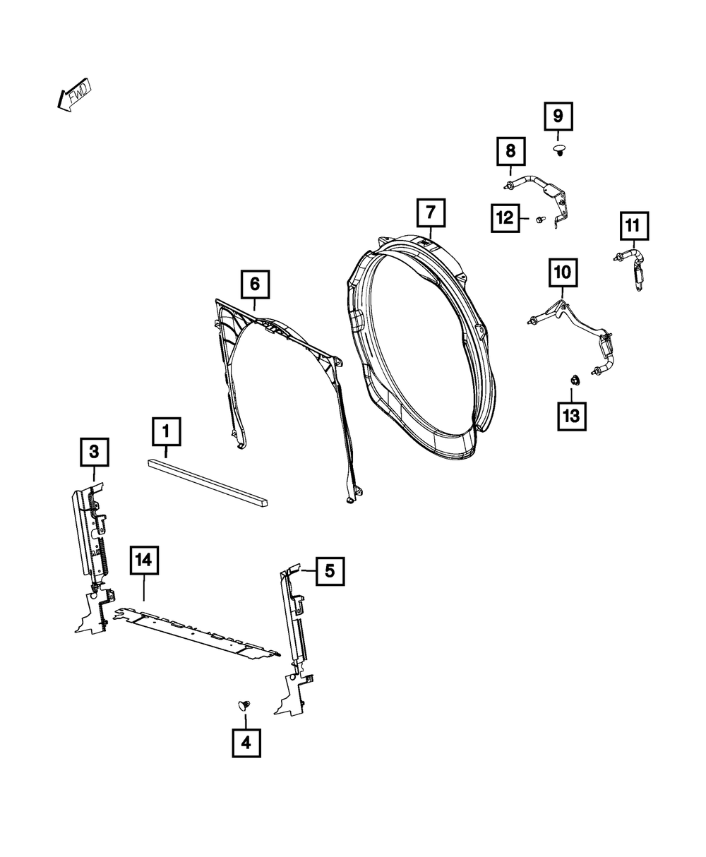 2019-2025 Ram Radiator Mid Seal 68657245AA | Mopar eStore