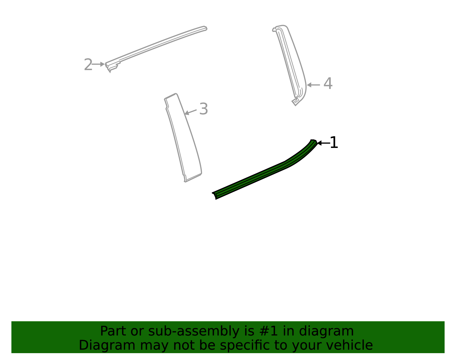 2019-2025 GM Rear Passenger Side Door Window Belt Reveal Molding ...