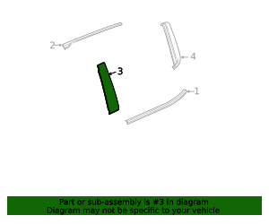 2019-2025 GMC Rear Passenger Side Door Window Frame Front Applique ...