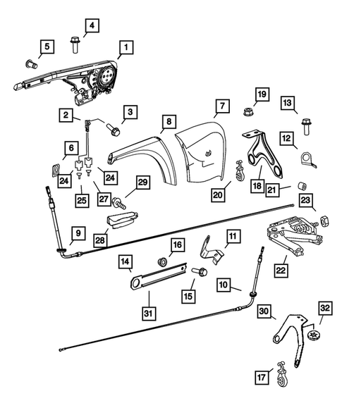 Parking Brake Lever, Cables, and Rear Disc Park Brake Assembly for 2008 ...