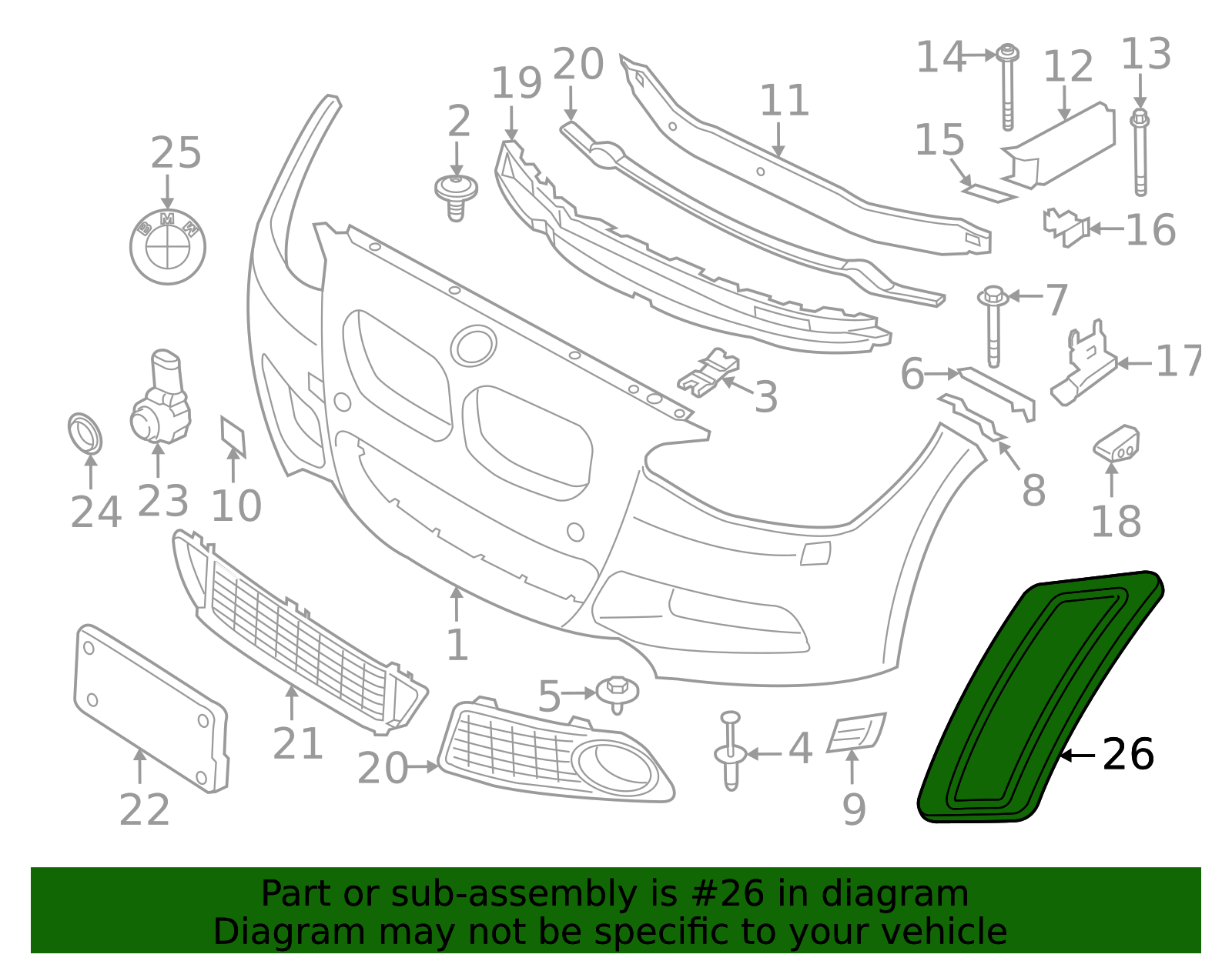 63147269633 - 2014-2021 BMW Reflector (63-14-7-269-633) | BMW of South ...