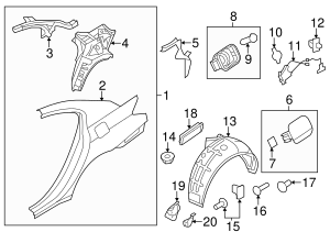 Hyundai - 81595-3M000 - Fuel Pocket - 2009-2014 Hyundai Genesis | OEM ...