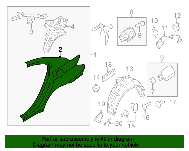 2009-2014 Hyundai Genesis Quarter Panel 71504-3MC00 | OEM Parts Online