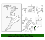 2005-2024 Hyundai Wheelhouse Liner Screw 12493-05207-B | OEM Parts Online